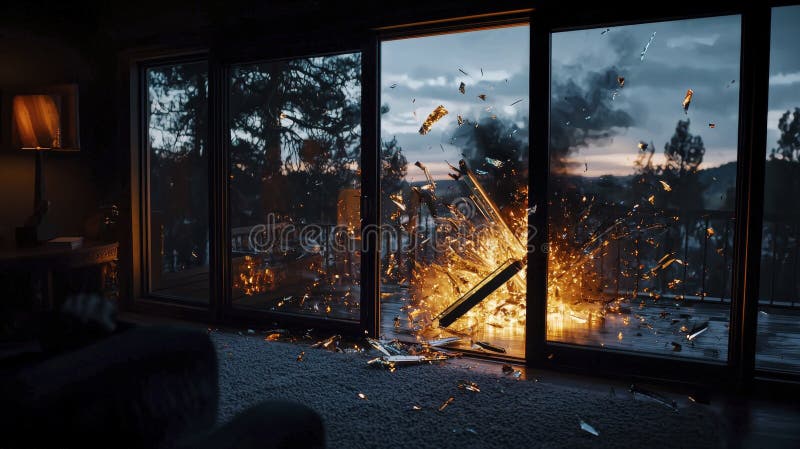 Explosion Incident Inside Home Urban Setting High-impact Visual Evening ...