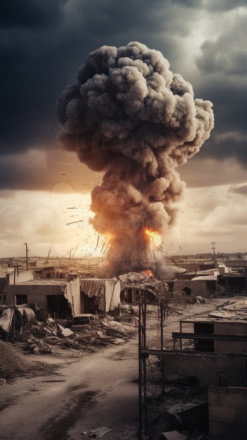 Explosion at an Industrial Plant. AI Generated Stock Photo - Image of ...