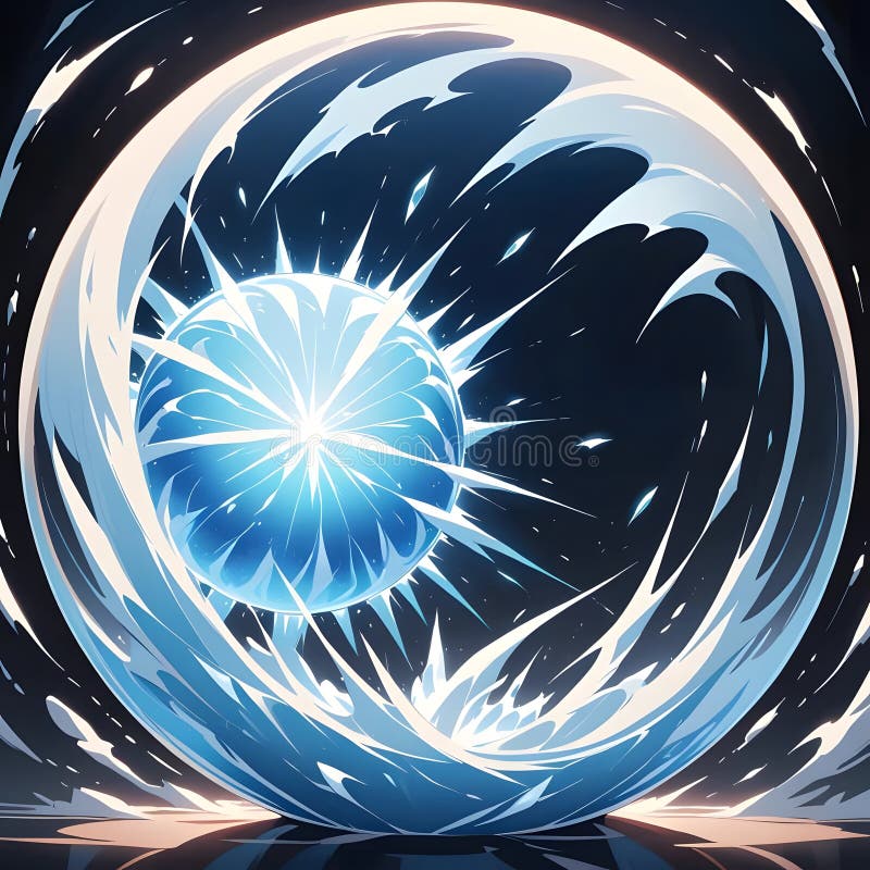 An Explosion Inside a Sphere, the Ball is Made of Ice and Has White ...