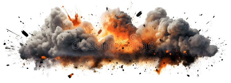 Explosion Isolate, Big Explosion, Massive Explosion, White Background ...