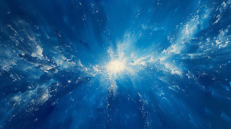 Explosion of Light in Deep Blue Space, Abstract Cosmic Phenomenon Stock ...
