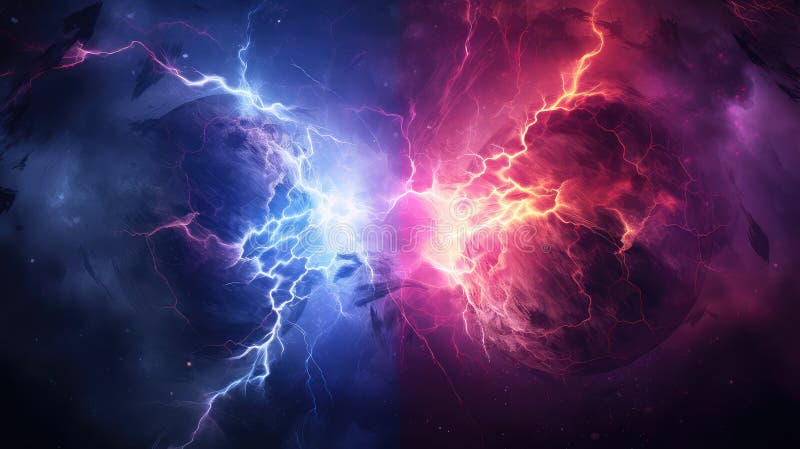 Explosion Lightning Collision Powerful Stock Illustration ...