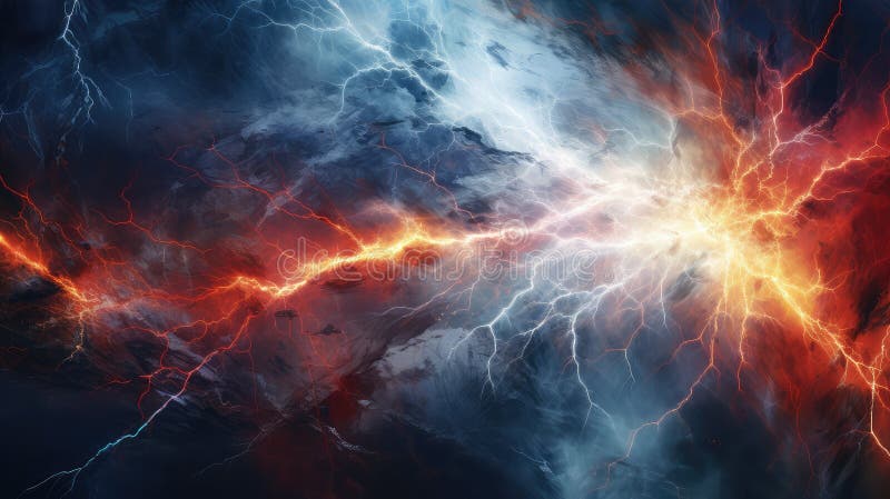 Explosion Lightning Collision Powerful Stock Illustration ...