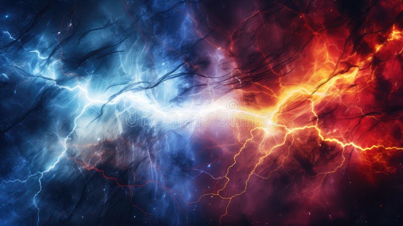 Explosion Lightning Collision Powerful Stock Illustration ...