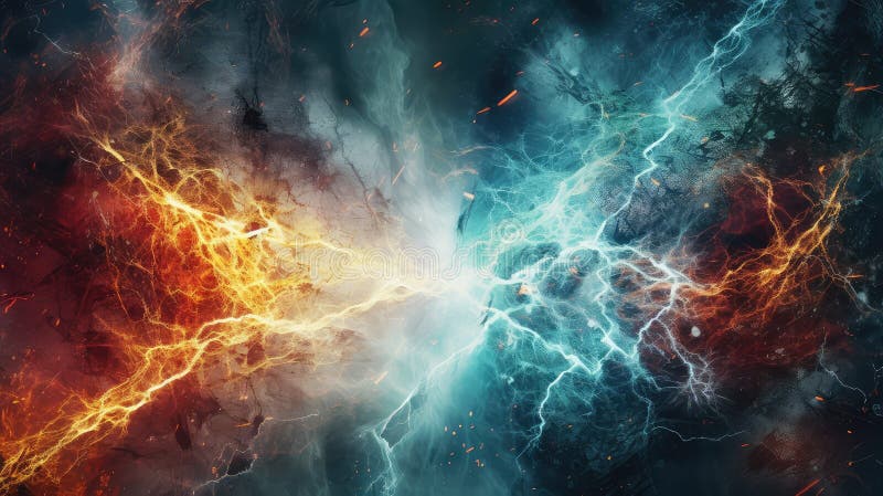Explosion Lightning Collision Powerful Stock Illustration ...