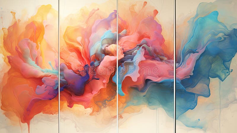 An Explosion of Liquid Paints in a Harmonious Trio of Colors Sets the ...