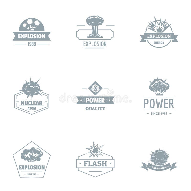 Explosion Logo Set, Simple Style Stock Vector - Illustration of battery ...