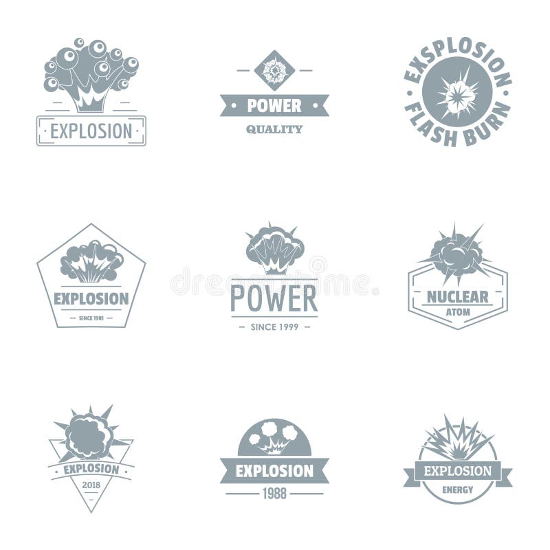 Explosion Logo Set, Simple Style Stock Vector - Illustration of ecology ...