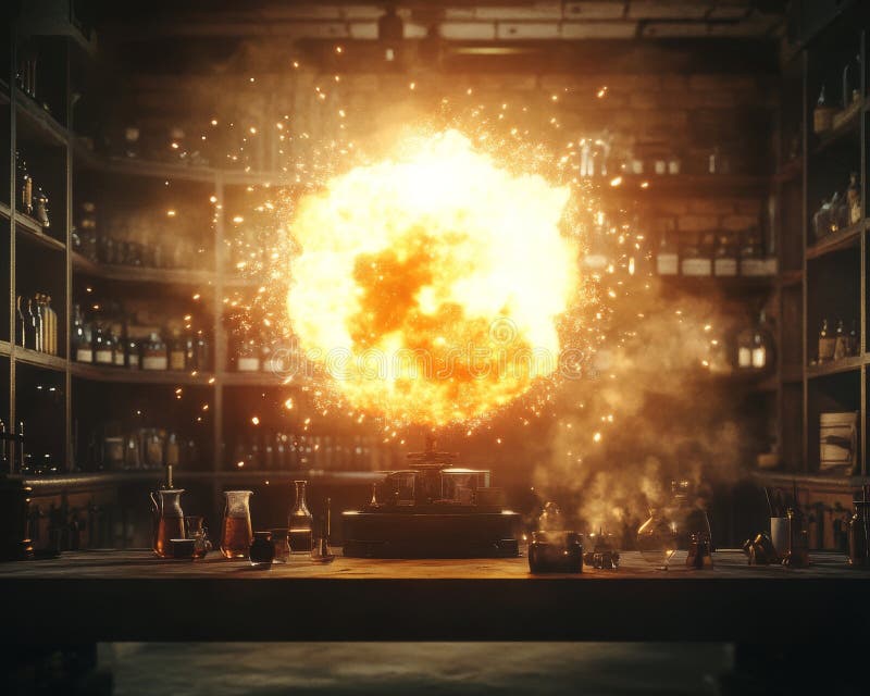 An Explosion of a Magical Potion Bomb in the Wizard S Workshop Left ...