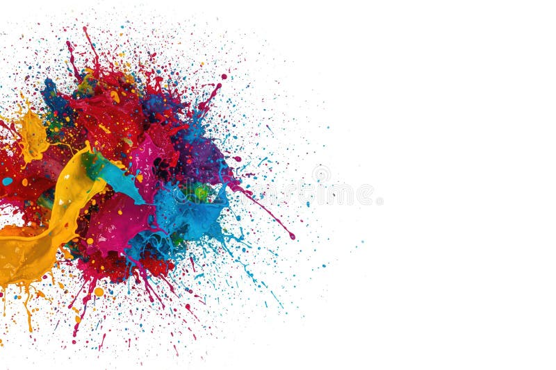 An Explosion of Multi-colored Colors on a White Background. Space for ...