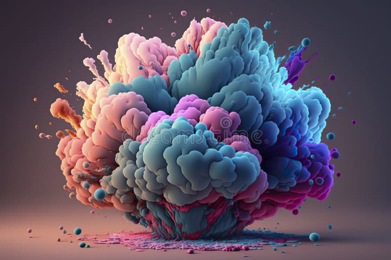 Explosion of Multi-colored Powder. Generative AI Stock Illustration ...