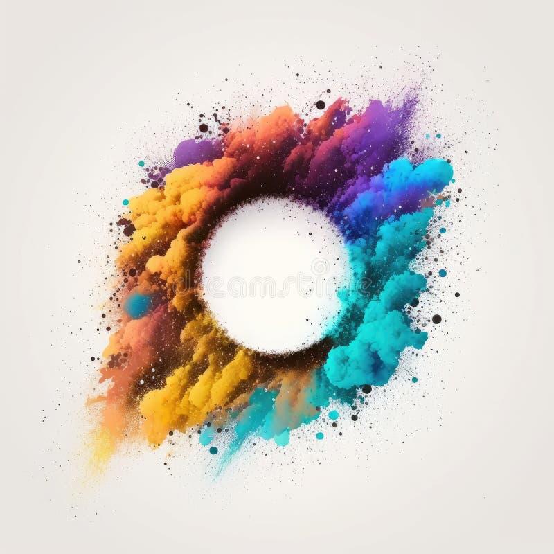 Explosion of Multicolor Powder Color in Circle Shape with Background ...