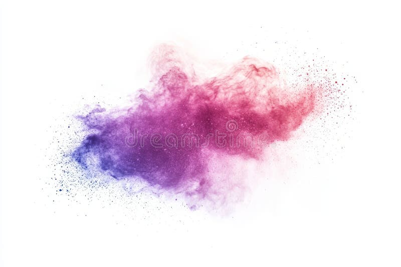 The Explosion of Multicolor Powder on a White Background. a Color ...
