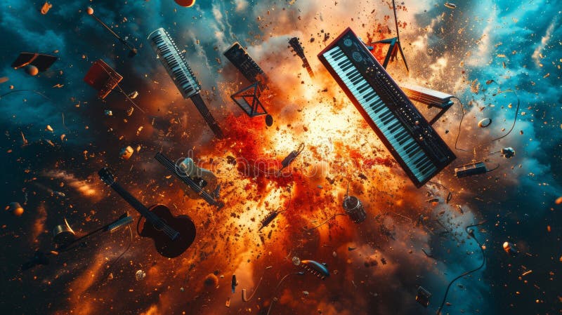 An Explosion of Musical Creativity, with Notes and Instruments ...