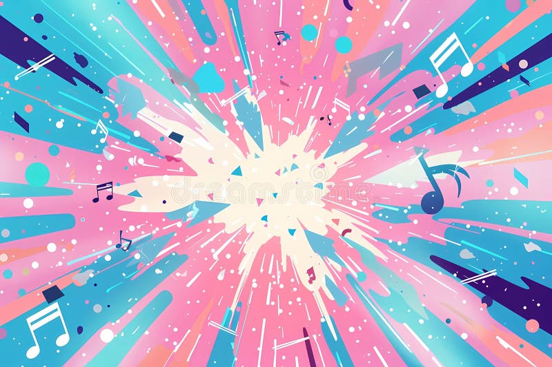Explosion of Musical Notes with Radiating Sparkles Stock Illustration ...