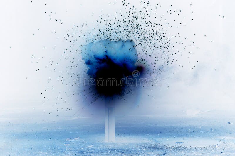 Explosion in Negative Color Stock Photo - Image of flame, explosion ...