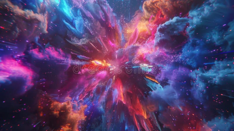 An Explosion of Neon Colors Engulfs the Screen Leaving Behind a ...