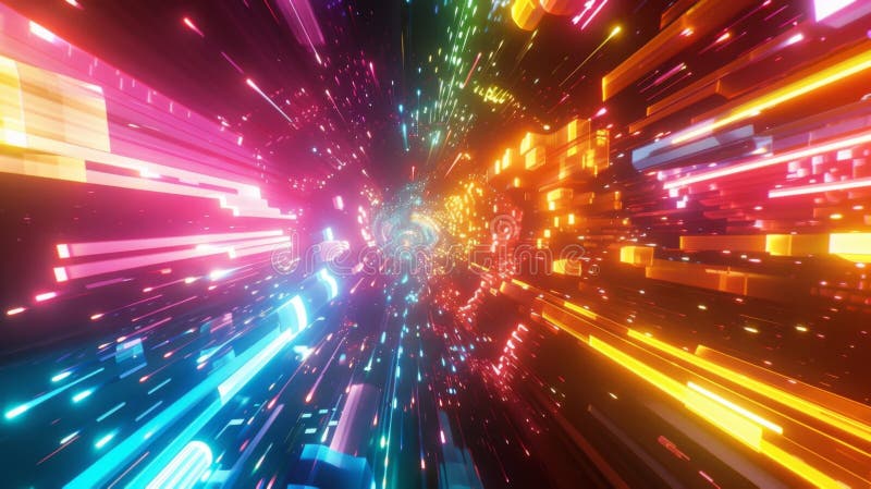 An Explosion of Neon Colors Engulfs the Screen Leaving Behind a ...