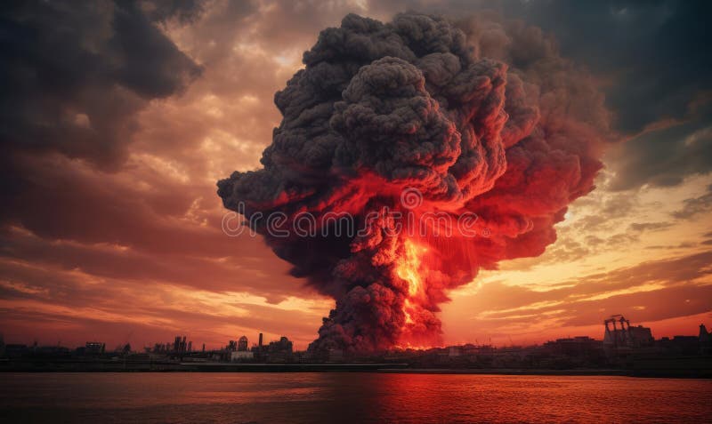 Explosion in the City at Night Stock Illustration - Illustration of ...