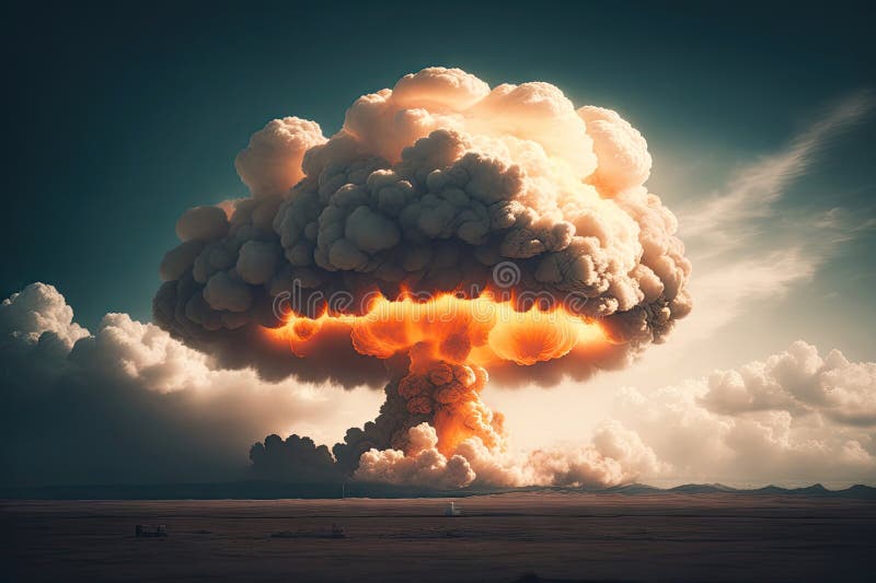 Explosion Nuclear Bomb, Ai Generative Stock Illustration - Illustration ...