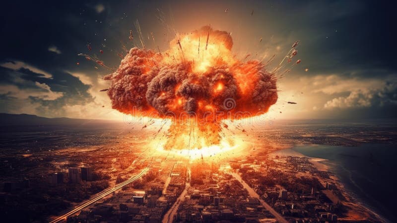 Explosion Nuclear Bomb. Generative AI Stock Illustration - Illustration ...