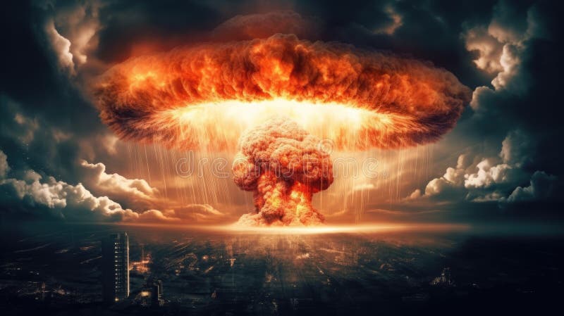Explosion Nuclear Bomb. Generative AI Stock Illustration - Illustration ...