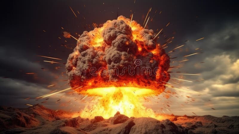 Explosion Nuclear Bomb. Generative AI Stock Illustration - Illustration ...