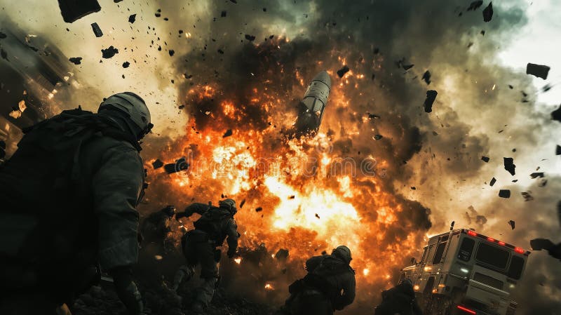 Explosion during Rocket Launch Stock Illustration - Illustration of ...