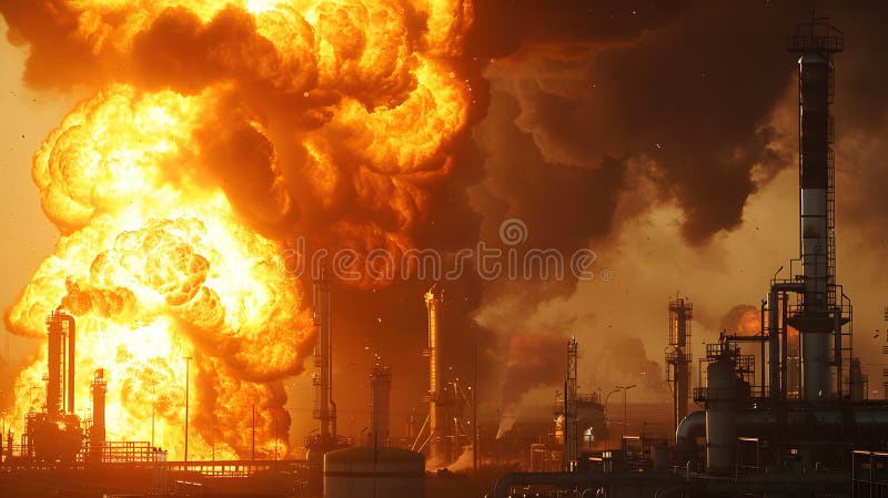 An Explosion at an Oil Refinery Starts a Fire, Causing Chaos and ...
