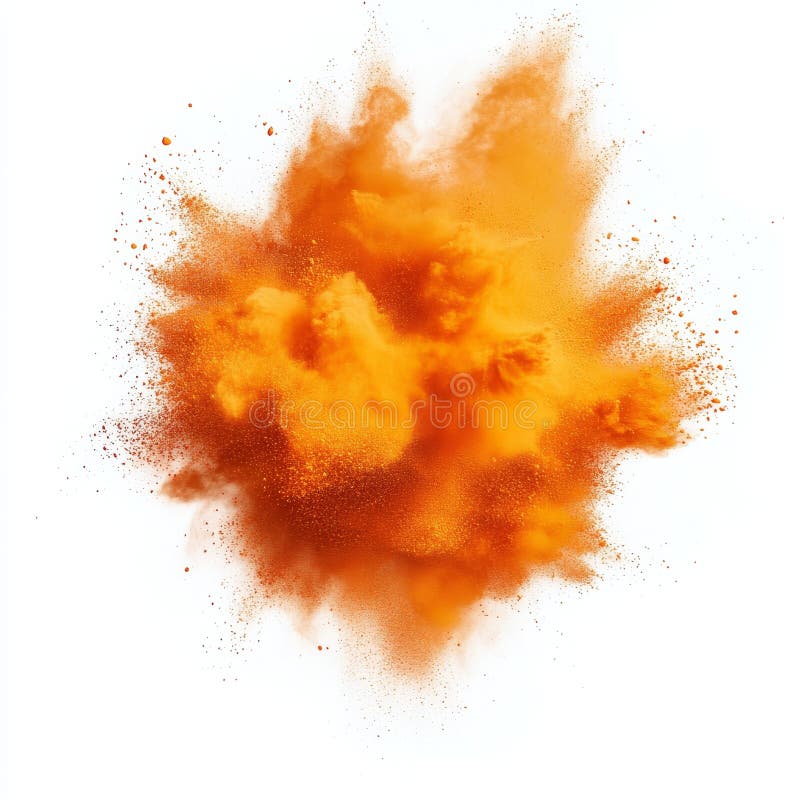 Explosion of Orange Powder on a White Background. Vector Illustration ...