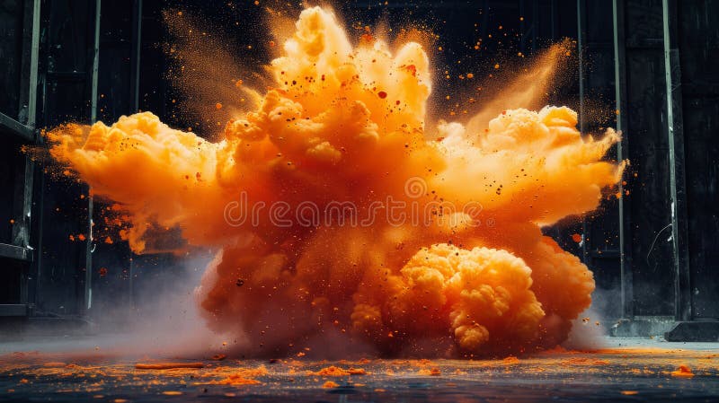 Explosion with Orange Smoke Stock Photo - Image of powerful, effects ...
