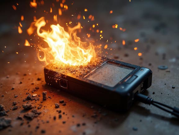 Explosion of Pager Stuffed with Explosives. Danger. Fire and Ignition ...