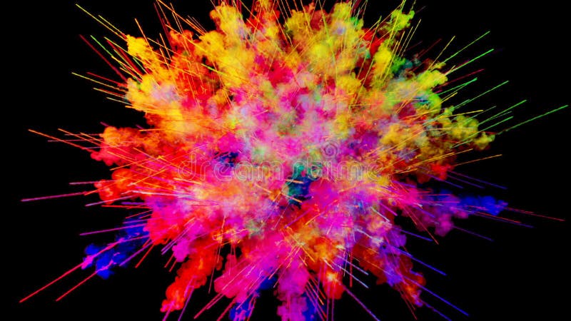 Firework of Paint, Explosion of Colorful Powder Isolated on Black ...