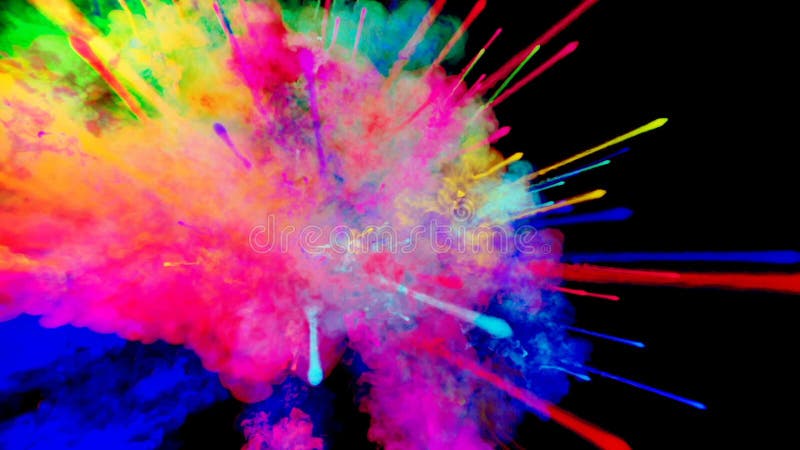 Firework of Paint, Explosion of Colorful Powder Isolated on Black ...