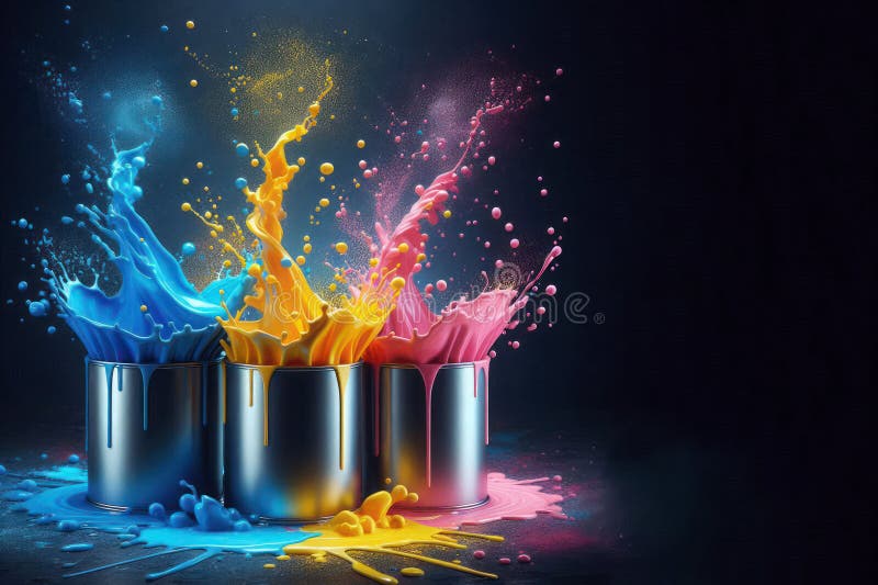 Cans with bright colors stock image. Image of creativity - 15463695