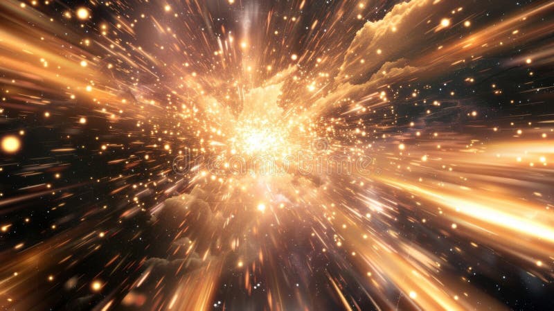 An Explosion of Particles and Light Stretching and Bending As they ...