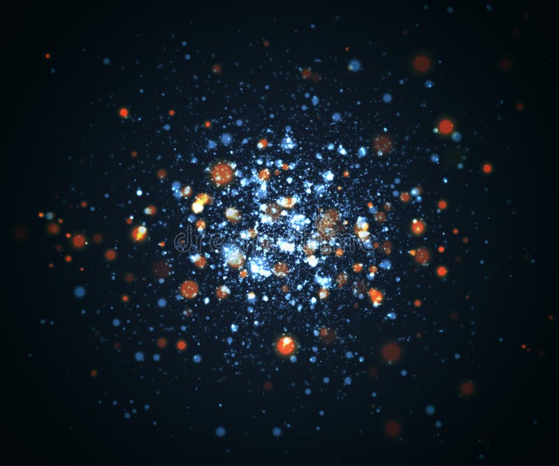 Sparkling Light Effects on Dark Background. Abstract Shining Background ...