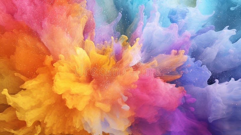 Explosion of Pastel Color Paint, Abstract Splash Pattern Background ...