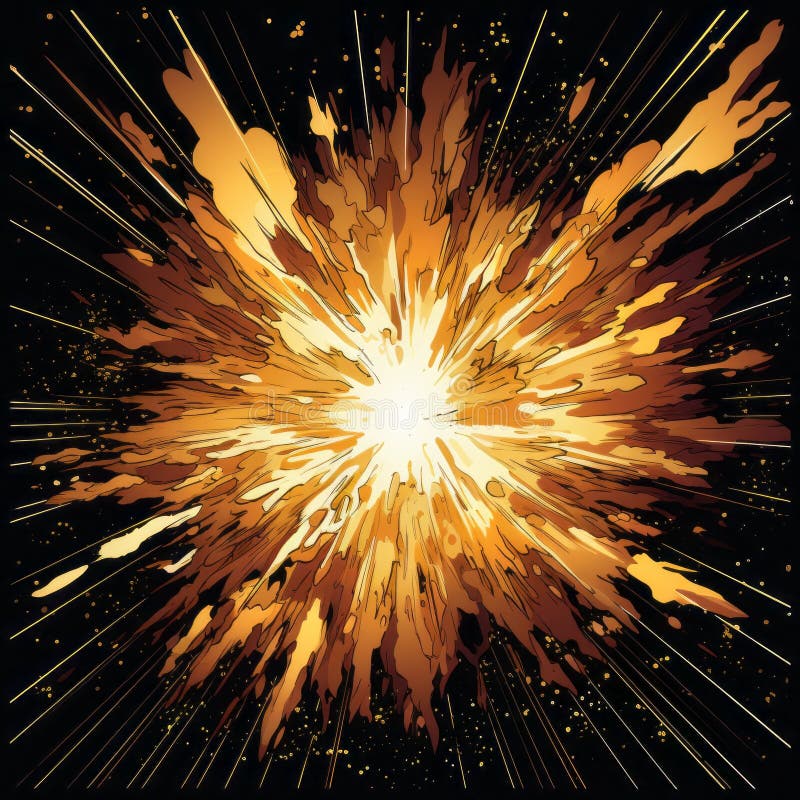 Retro Comic Book Style Supernova Explosion on Black Background Stock ...