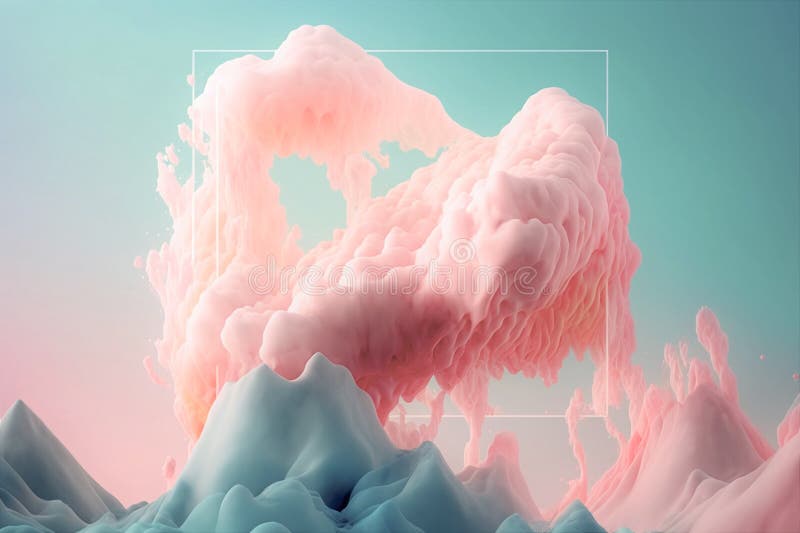 Explosion of Pink Clouds in the Sky Stock Illustration - Illustration ...