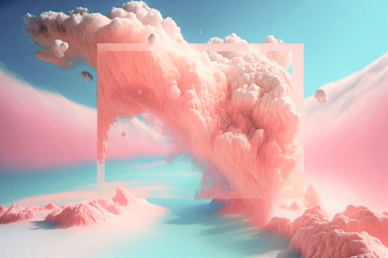 Explosion of Pink Clouds in the Sky Stock Illustration - Illustration ...