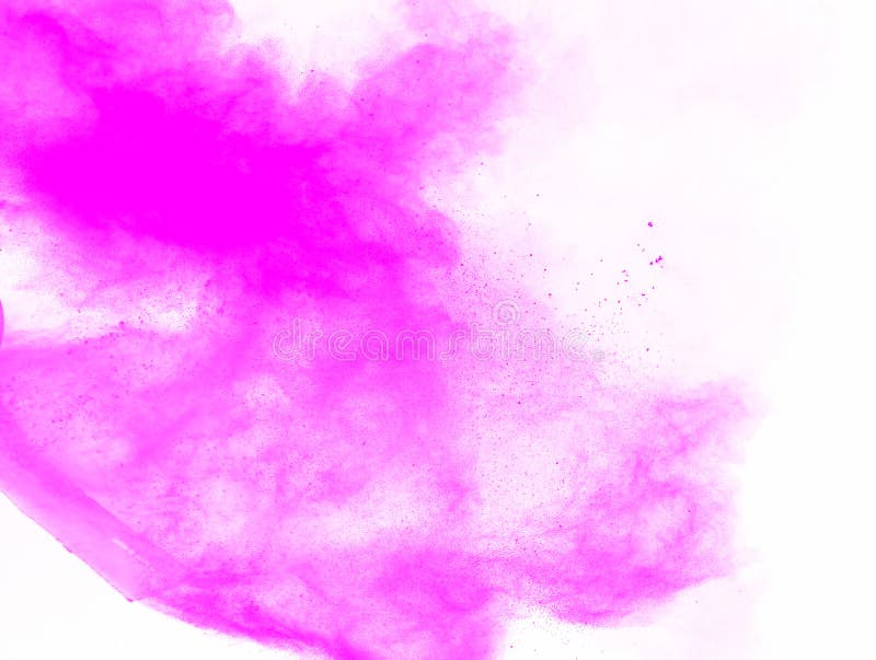 Explosion of Pink Colored Powder Isolated on White Background.Pink Dust ...