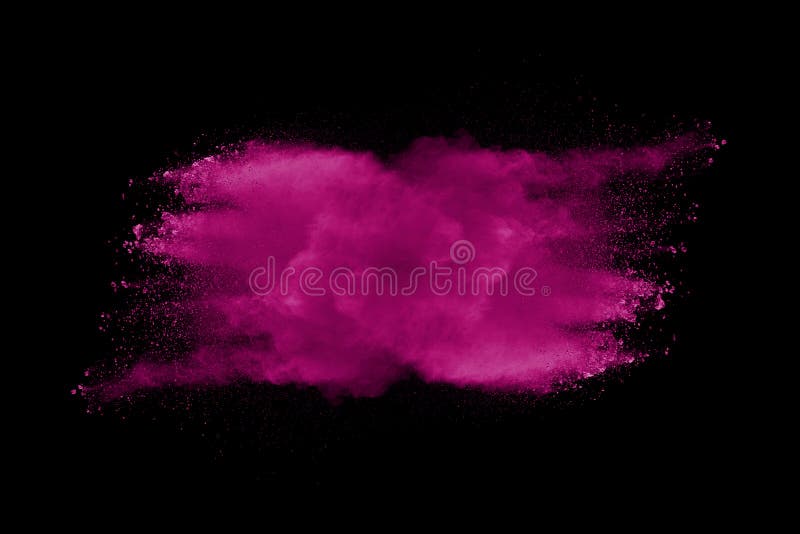 Pink Dust Particles Splash.Pink Powder Explosion on White Background ...
