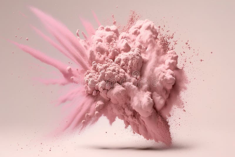 Explosion of Pink Powder on a Pink Background. 3d Rendering Stock ...