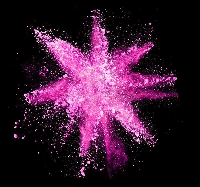 Explosion of Pink Colored Powder Isolated on White Background.Pink Dust ...