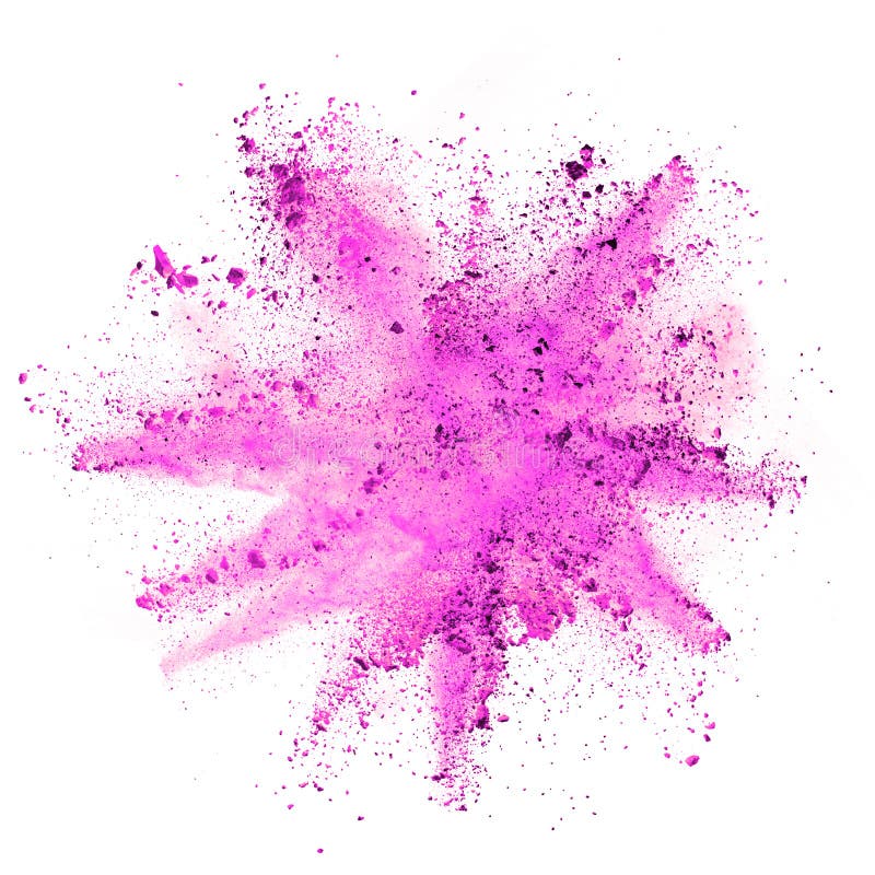 Explosion of Pink Powder on White Background Stock Illustration ...