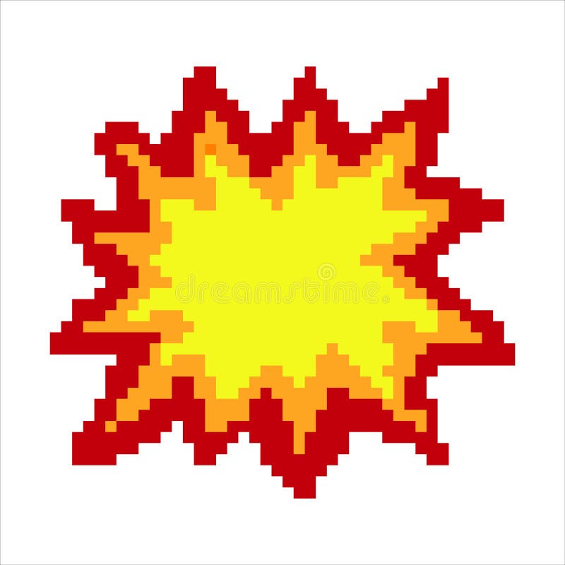 Explosion with pixel art stock vector. Illustration of background ...