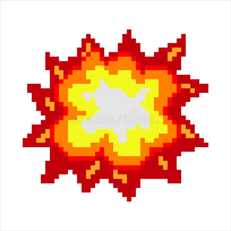 Explosion with Pixel Art. Vector Illustration Stock Vector ...
