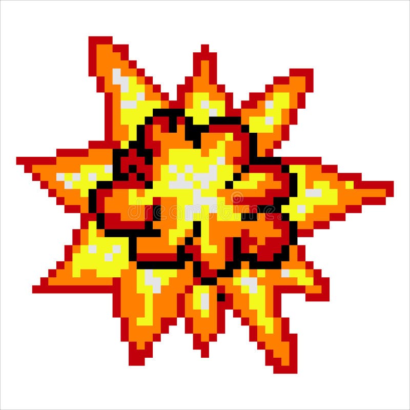 Explosion with Pixel Art. Vector Illustration Stock Vector ...