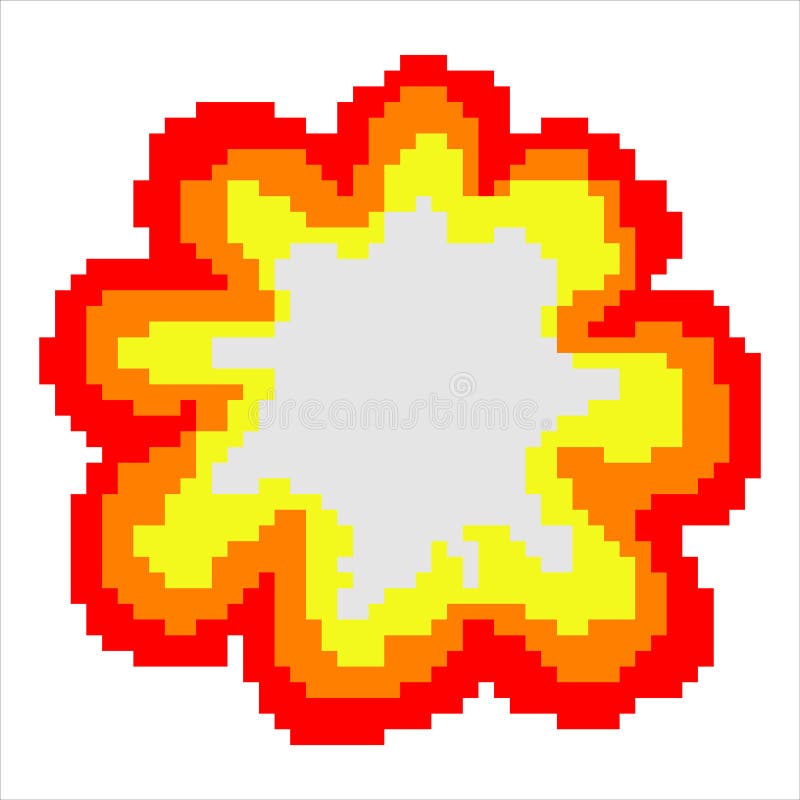 Explosion with Pixel Art. Vector Illustration Stock Vector ...